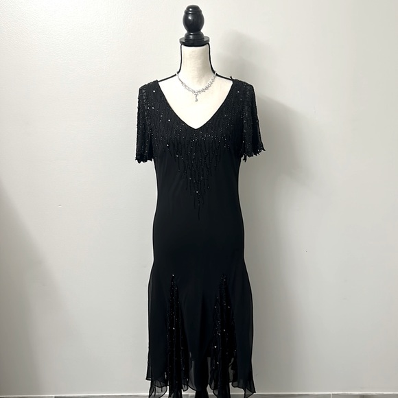 J Kara | Dresses | Jkara Studded Black Evening Gownsz4 | Poshmark